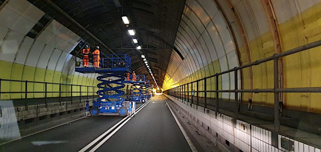 Dartford Tunnel, Trico Vitreous Enamel Cladding During Installation